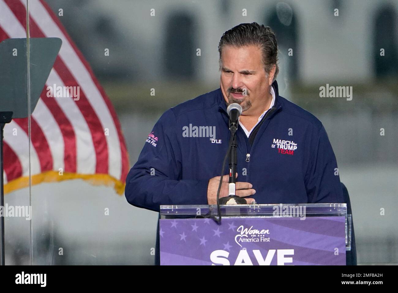 James Lyle says the Pledge of Allegiance Wednesday, Jan. 6, 2021, in ...