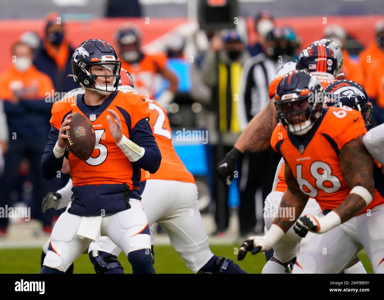 Denver Broncos quarterback Drew Lock (3) in the first half of an NFL ...