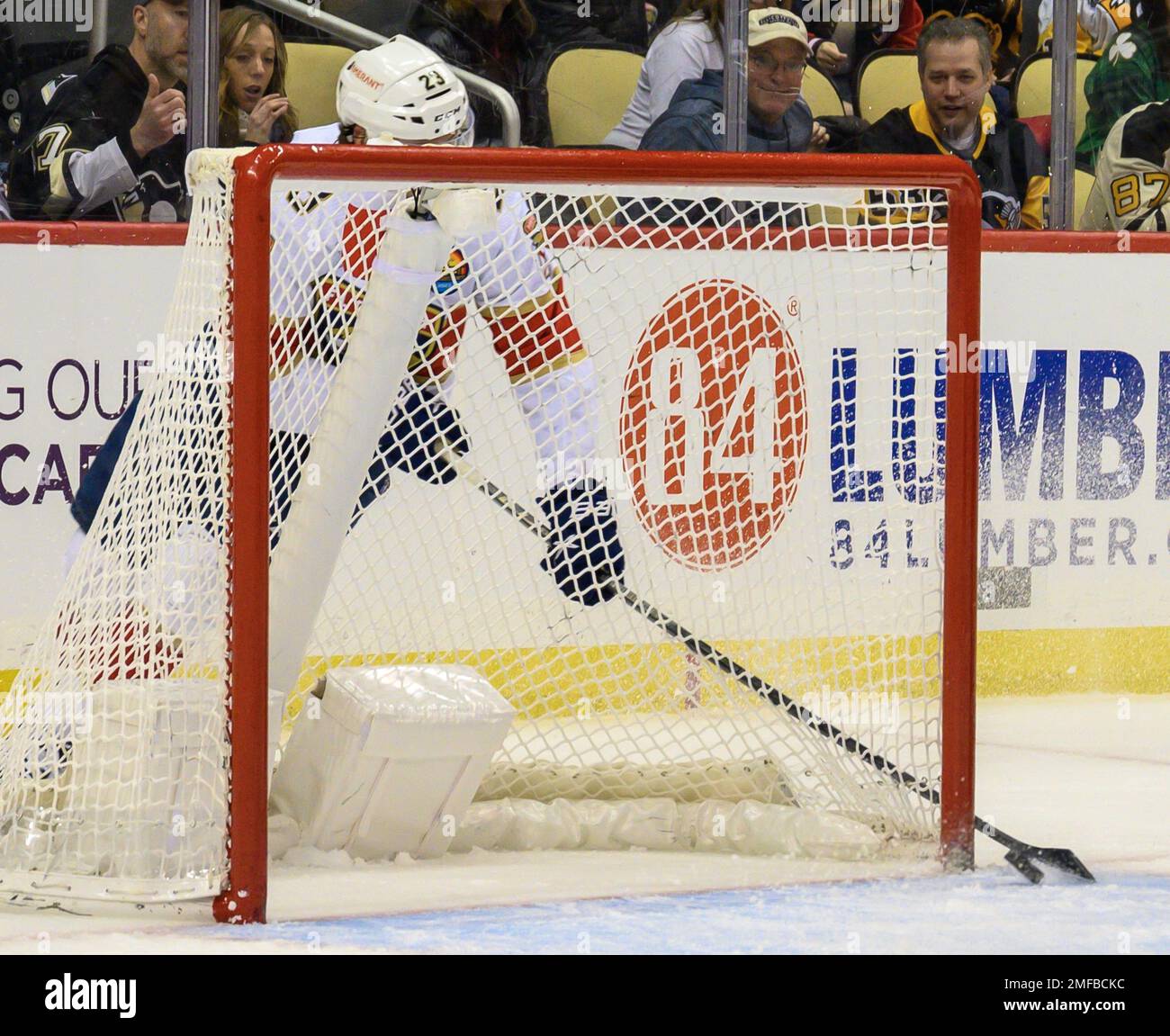 Florida Panthers center Carter Verhaeghe (23) stops and finds the open ...