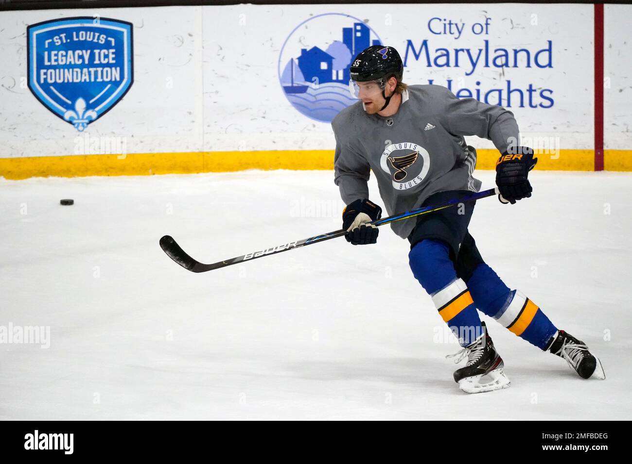 St. Louis Blues' Colton Parayko skates during NHL hockey training camp ...