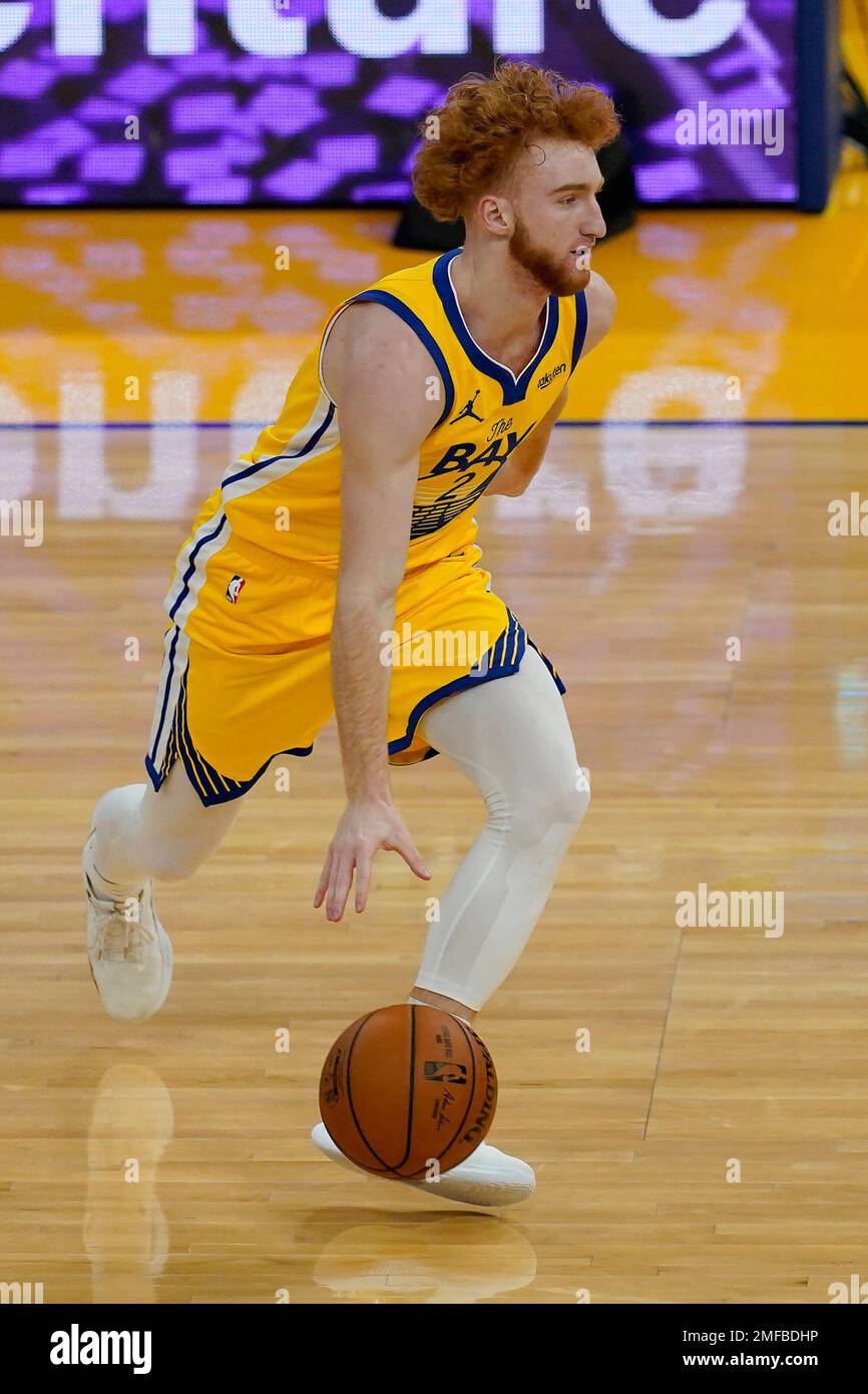 Golden State Warriors guard Nico Mannion against the Sacramento Kings ...