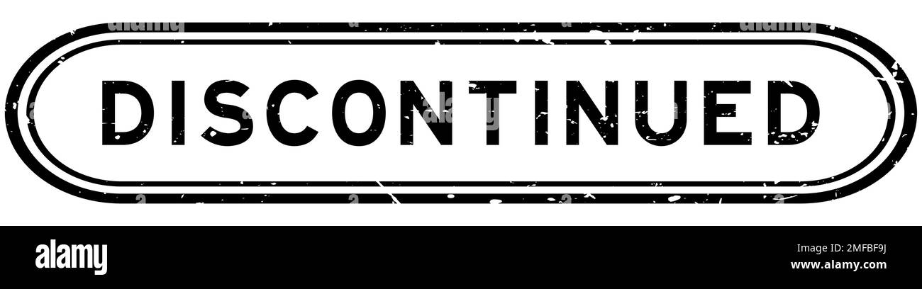 Grunge black discontinued word rubber seal stamp on white background ...