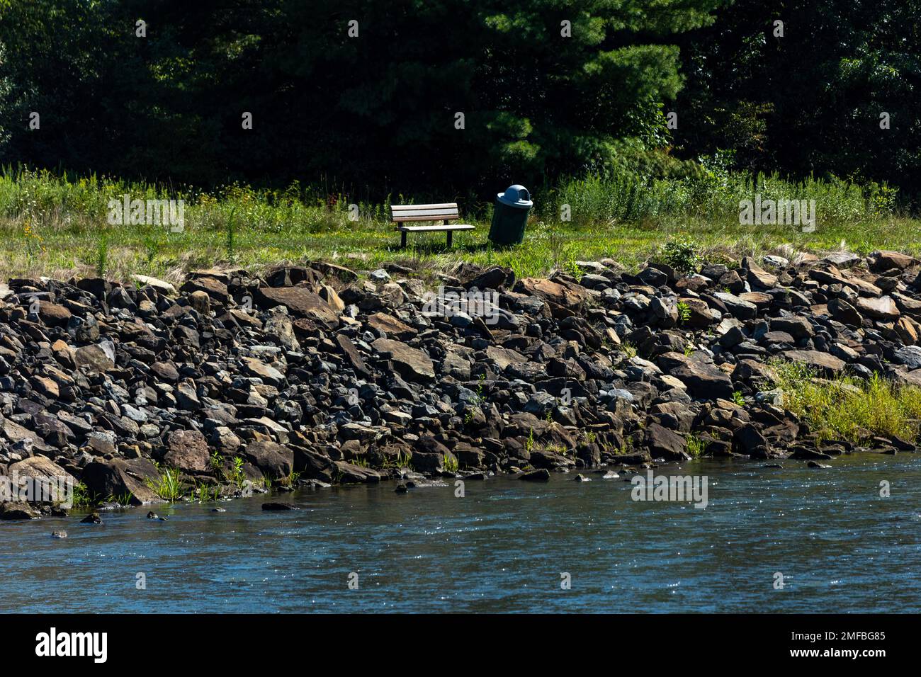 A bench overlooks the outflow area at Michael J. Kirwan Dam and ...