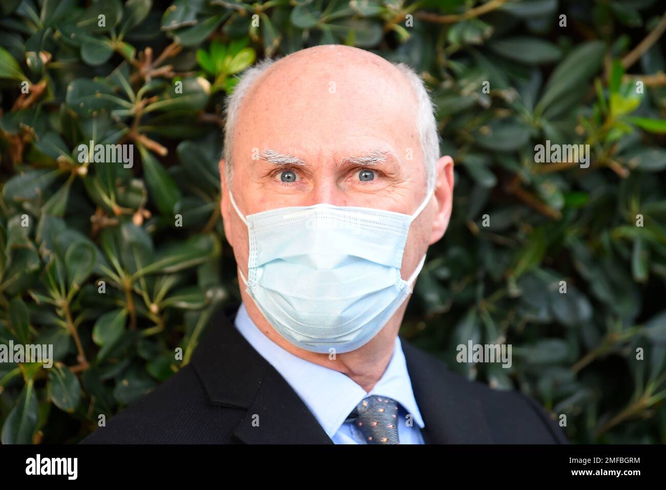 Toulon's mayor Hubert Falco poses, Tuesday Jan. 5, 2021 in Toulon, following the signing of a ...