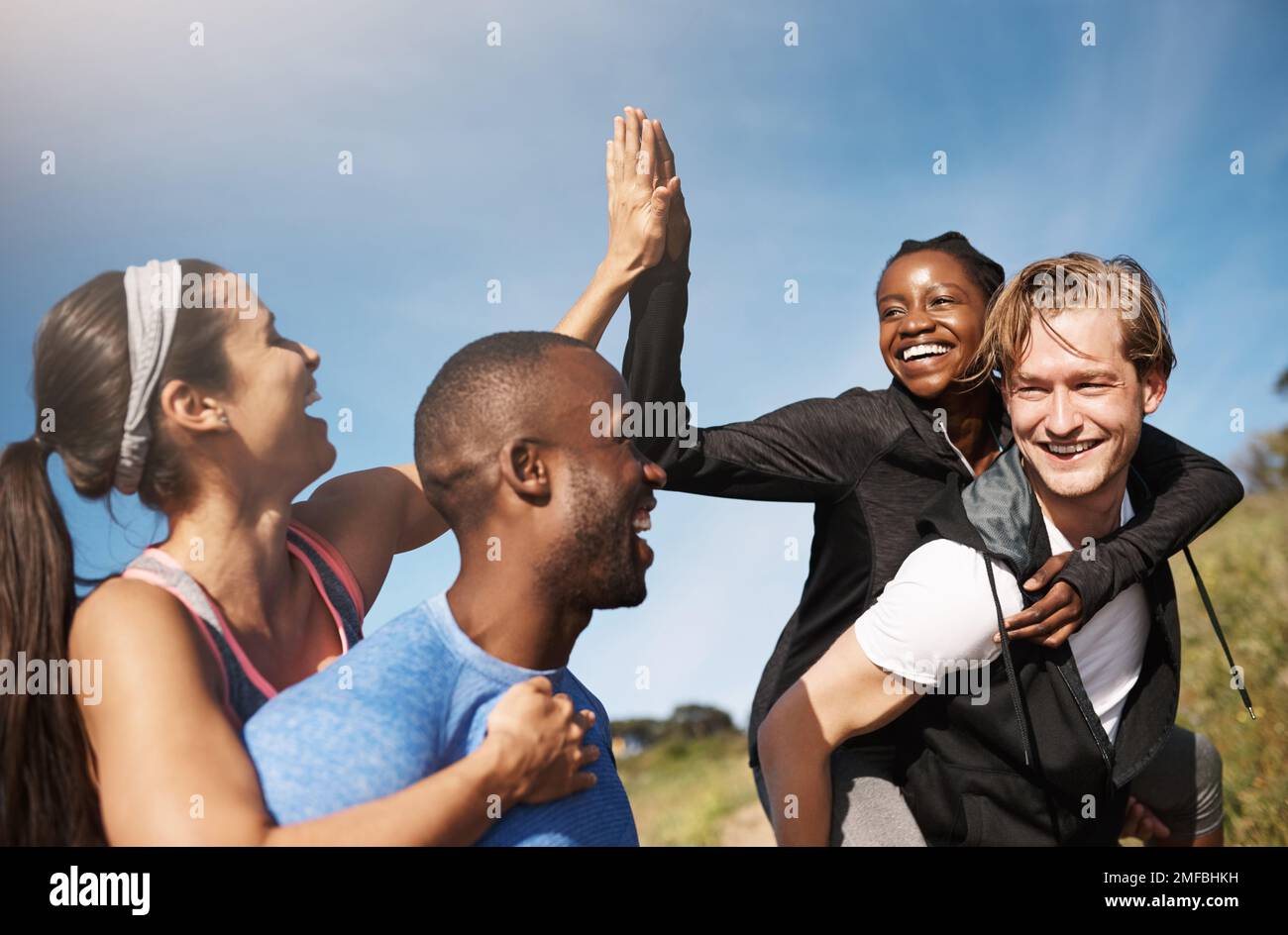 We should let them do all the work more often. two women high-fiving ...