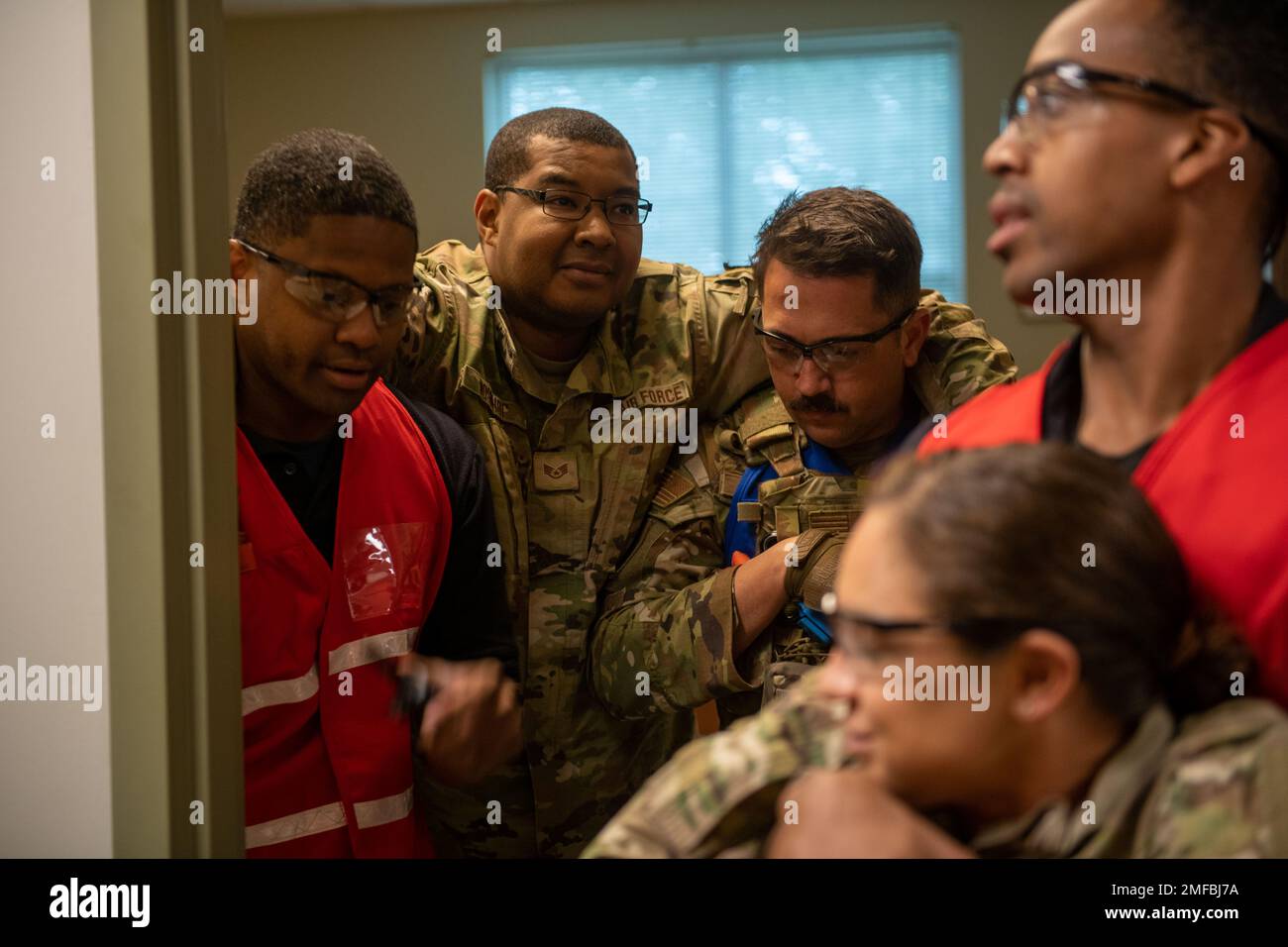Defenders with the 172nd Security Forces Squadron and firefighters with ...