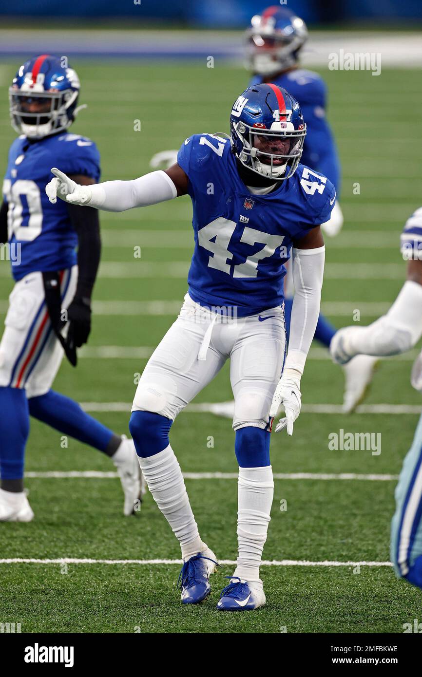 New York Giants linebacker Cameron Brown (47) in action during an NFL ...