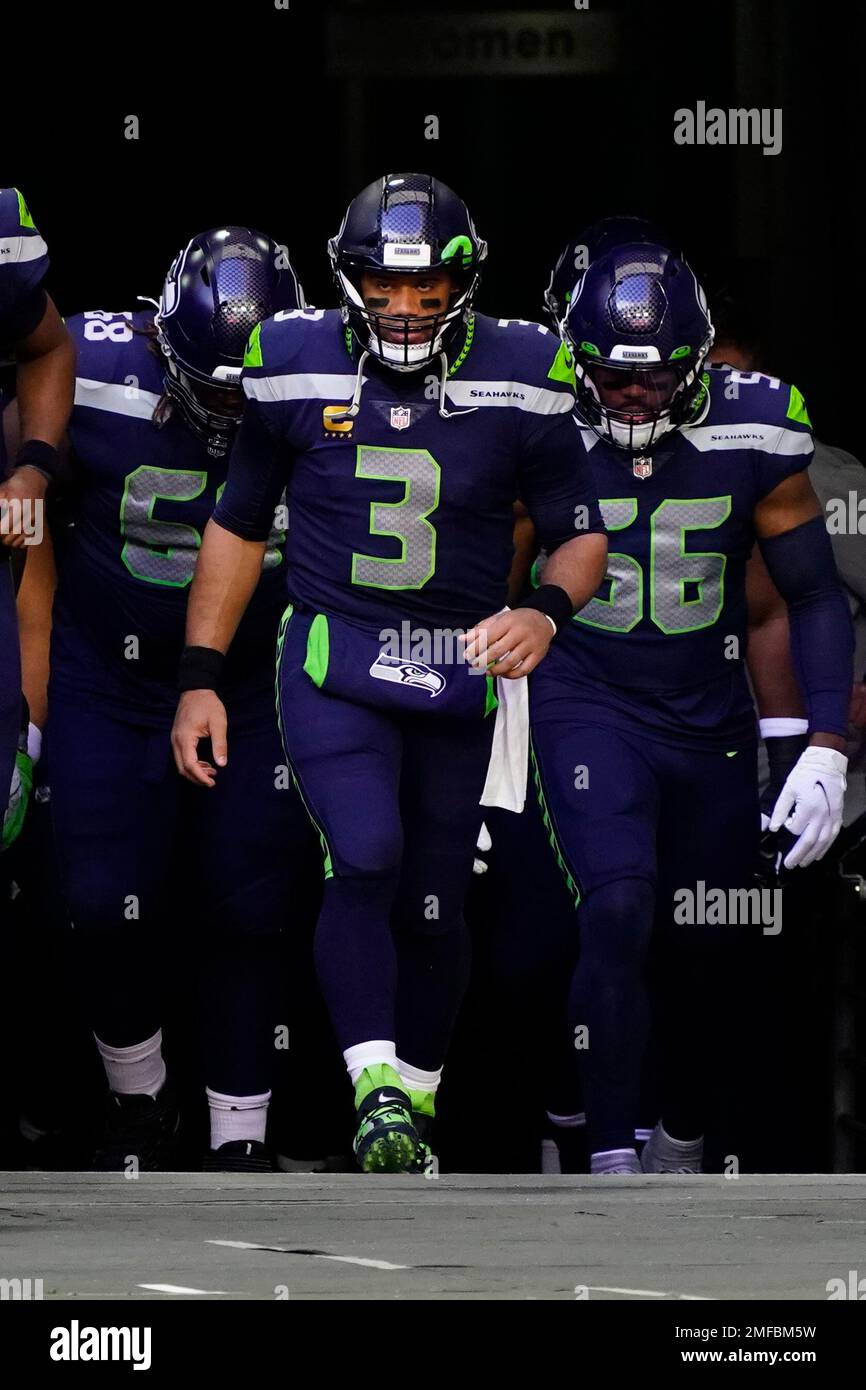 Seattle Seahawks quarterback Russell Wilson (3) during an NFL football ...