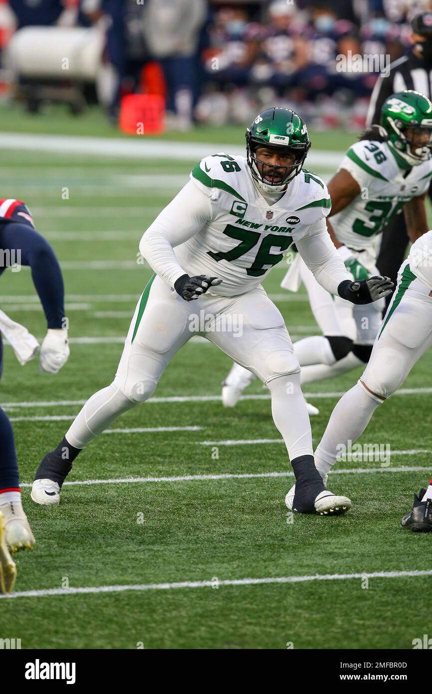 New York Jets offensive tackle George Fant (76) during an NFL football ...