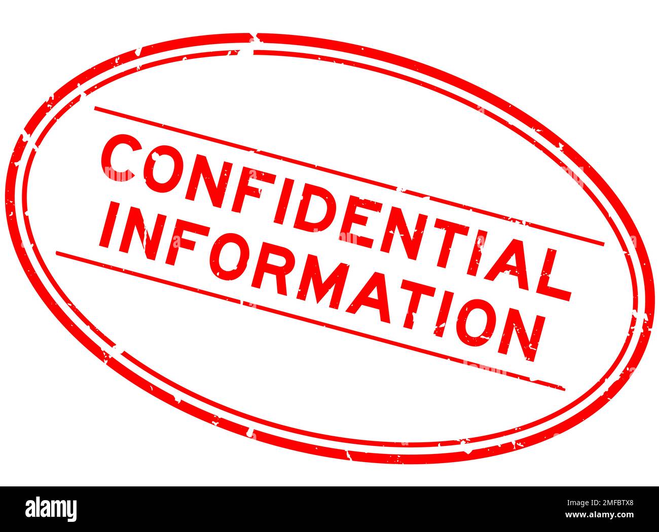Grunge red confidential information word oval rubber seal stamp on ...