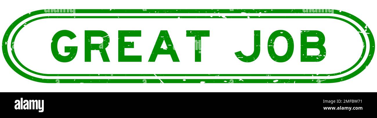 Grunge green great job word rubber seal stamp on white background Stock ...