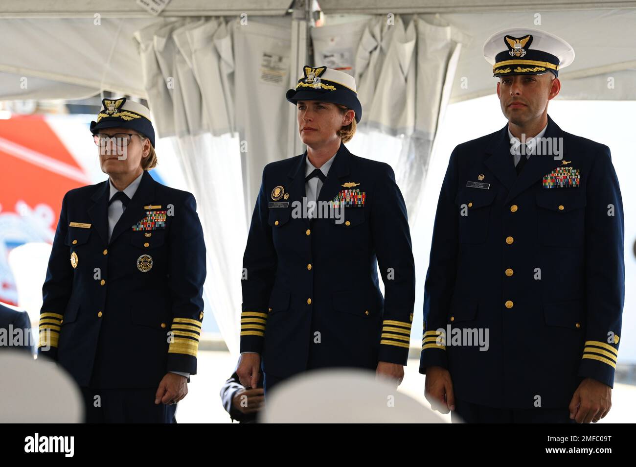 Adm. Linda Fagan, 27th commandant of the Coast Guard, stands with Capt ...