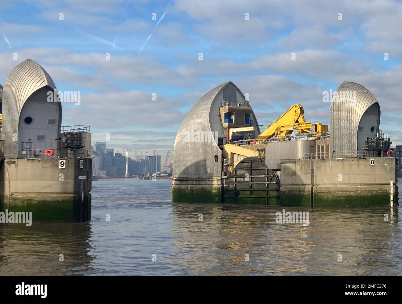 London, UK. 23rd Jan, 2023. The Thames Barrier in the borough of ...