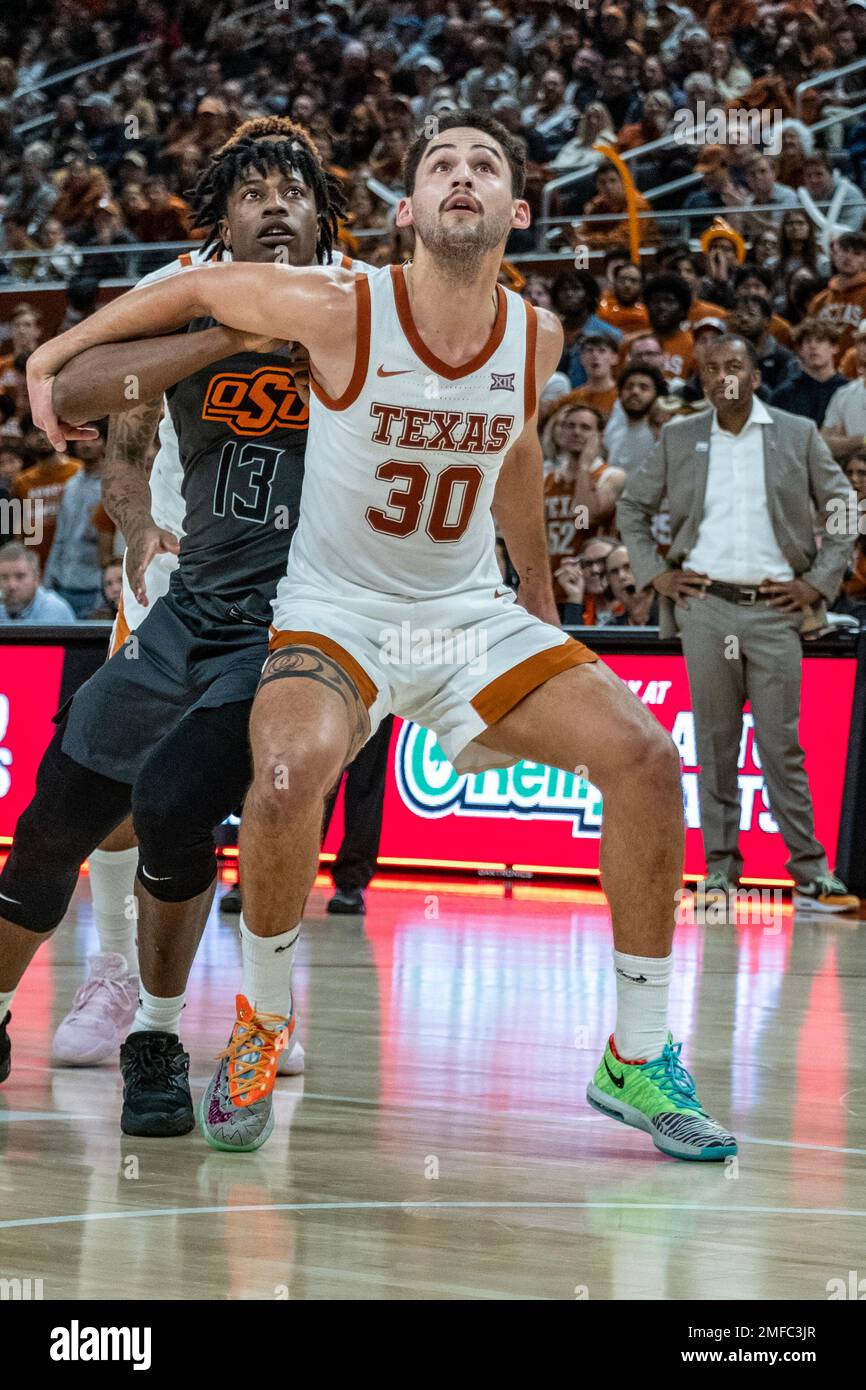 Texas, USA. 24th Jan, 2023. Brock Cunningham #30 of the Texas Longhorns ...