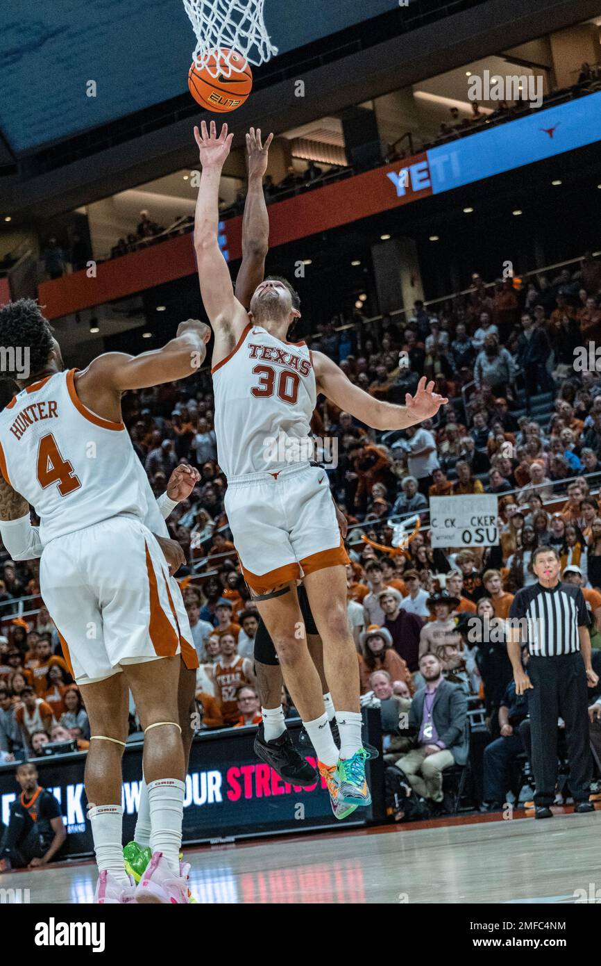 Texas, USA. 24th Jan, 2023. Brock Cunningham #30 of the Texas Longhorns ...