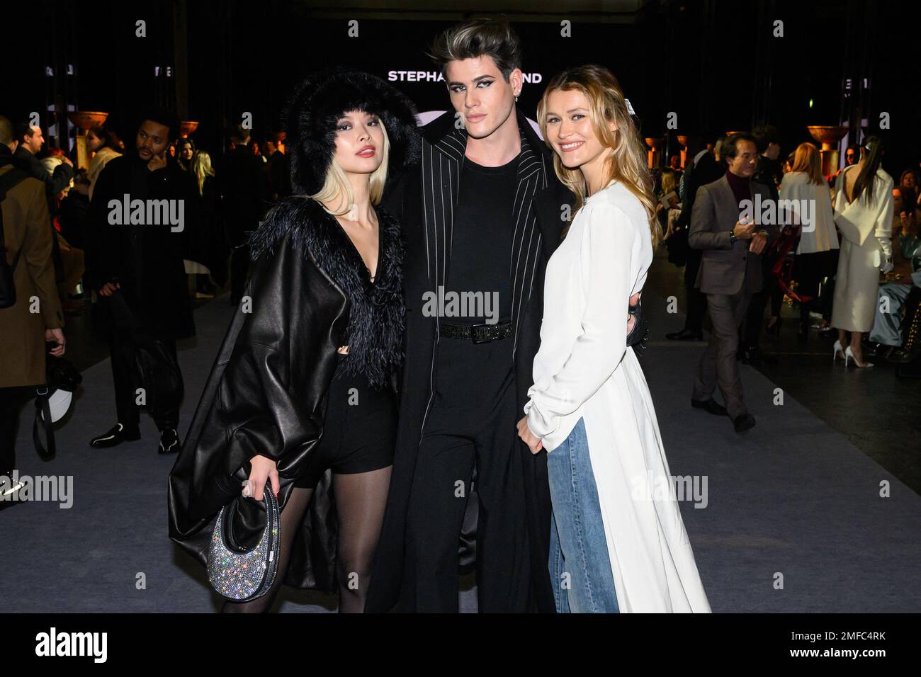 Caroline Hu, Raphael Say and Chloe Lecareux attend the Stephane Rolland ...