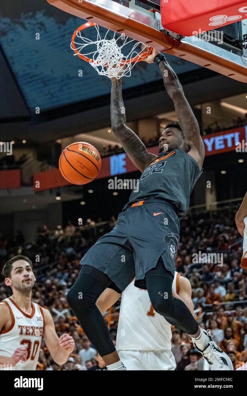 Jan 24, 2023. Kalib Boone #22 of the Oklahoma State Cowboys in action ...