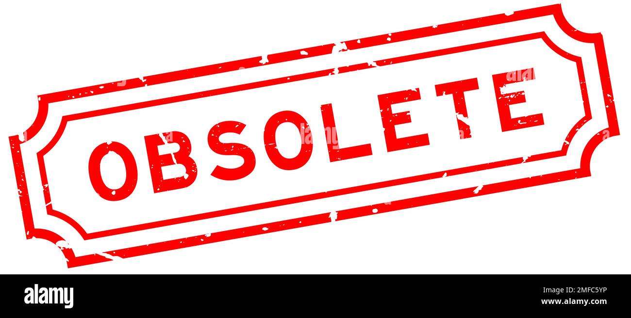 Grunge red obsolete word rubber seal stamp on white background Stock ...