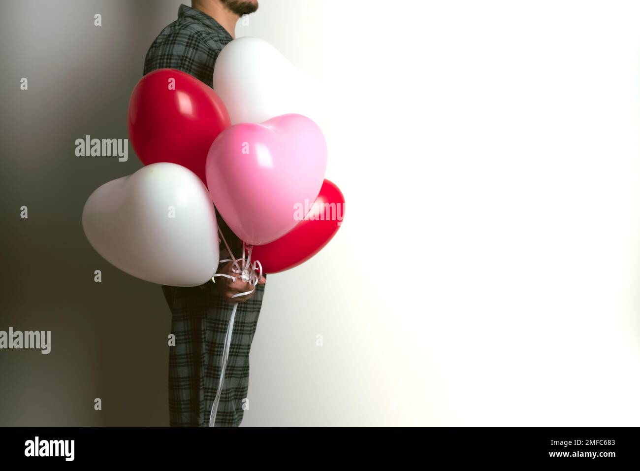 Inflatable helium balloons in the shape of a heart for Valentine's Day ...