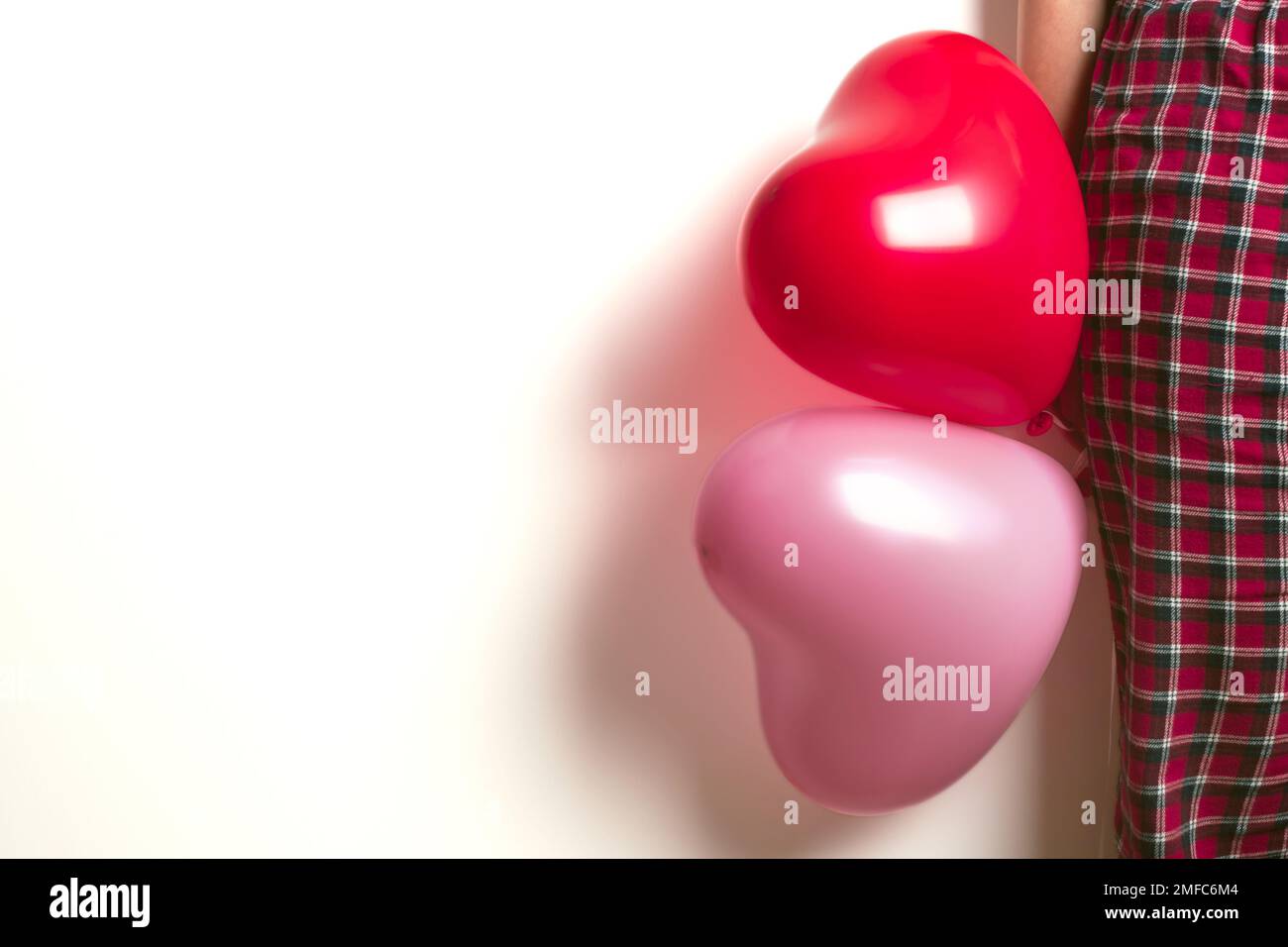 Inflatable helium balloons in the shape of a heart for Valentine's Day ...