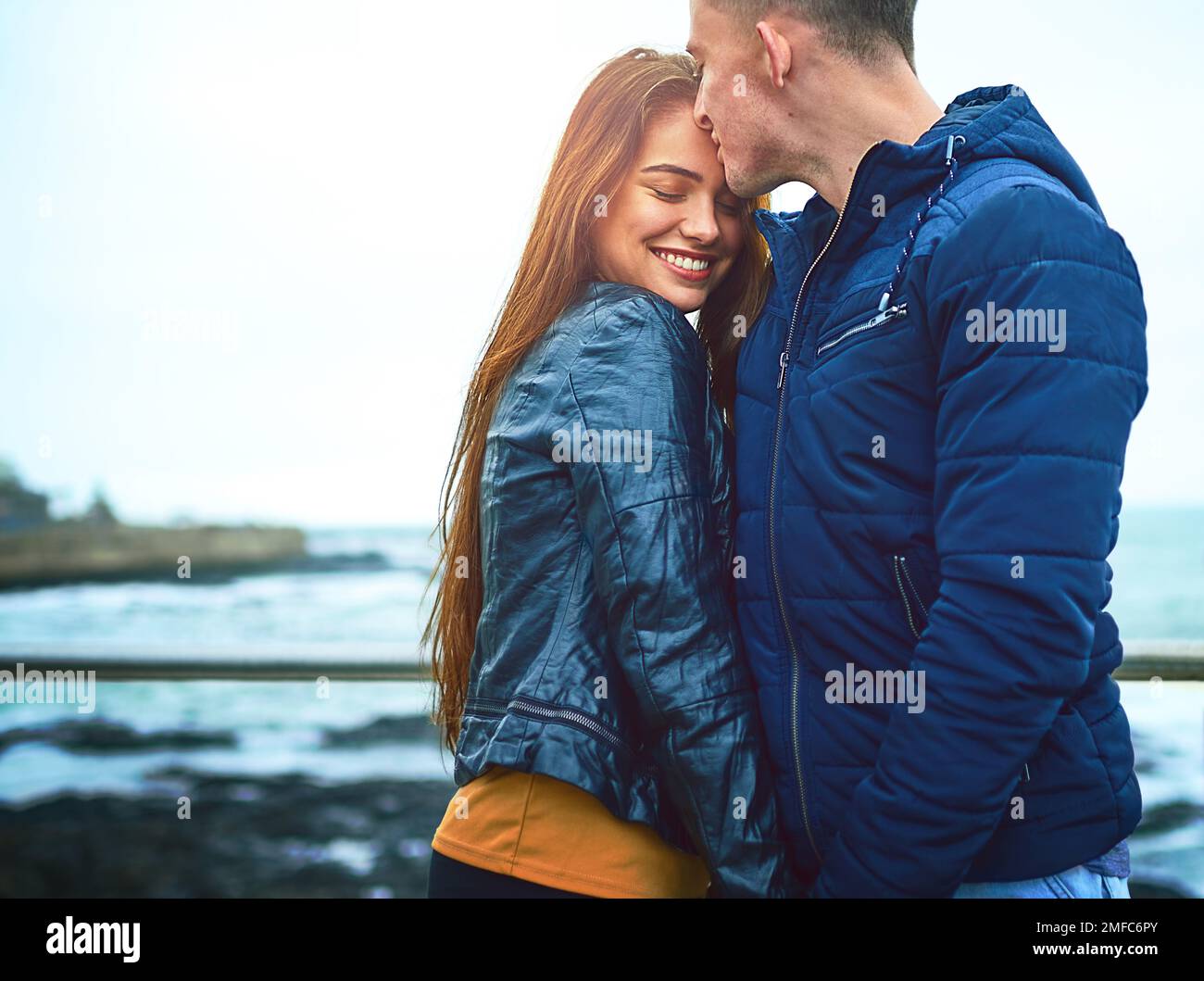 Sweet and tender moments of love. a happy young couple spending a ...