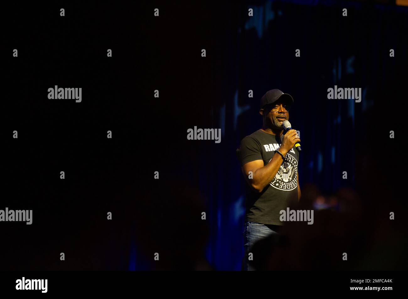 Country music singer, Darius Rucker, delivers remarks during opening ...