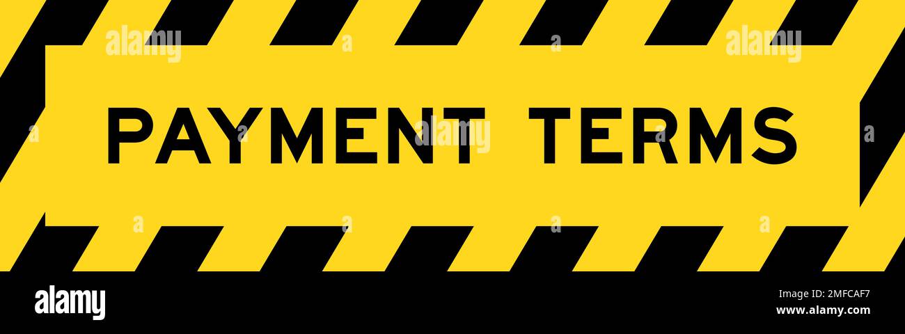 Yellow and black color with line striped label banner with word payment ...