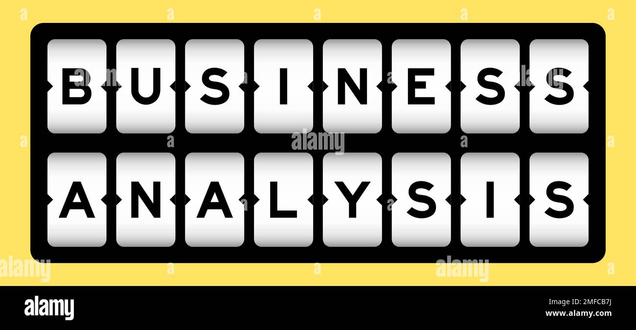 Black color in word business analysiss on slot banner with yellow color ...