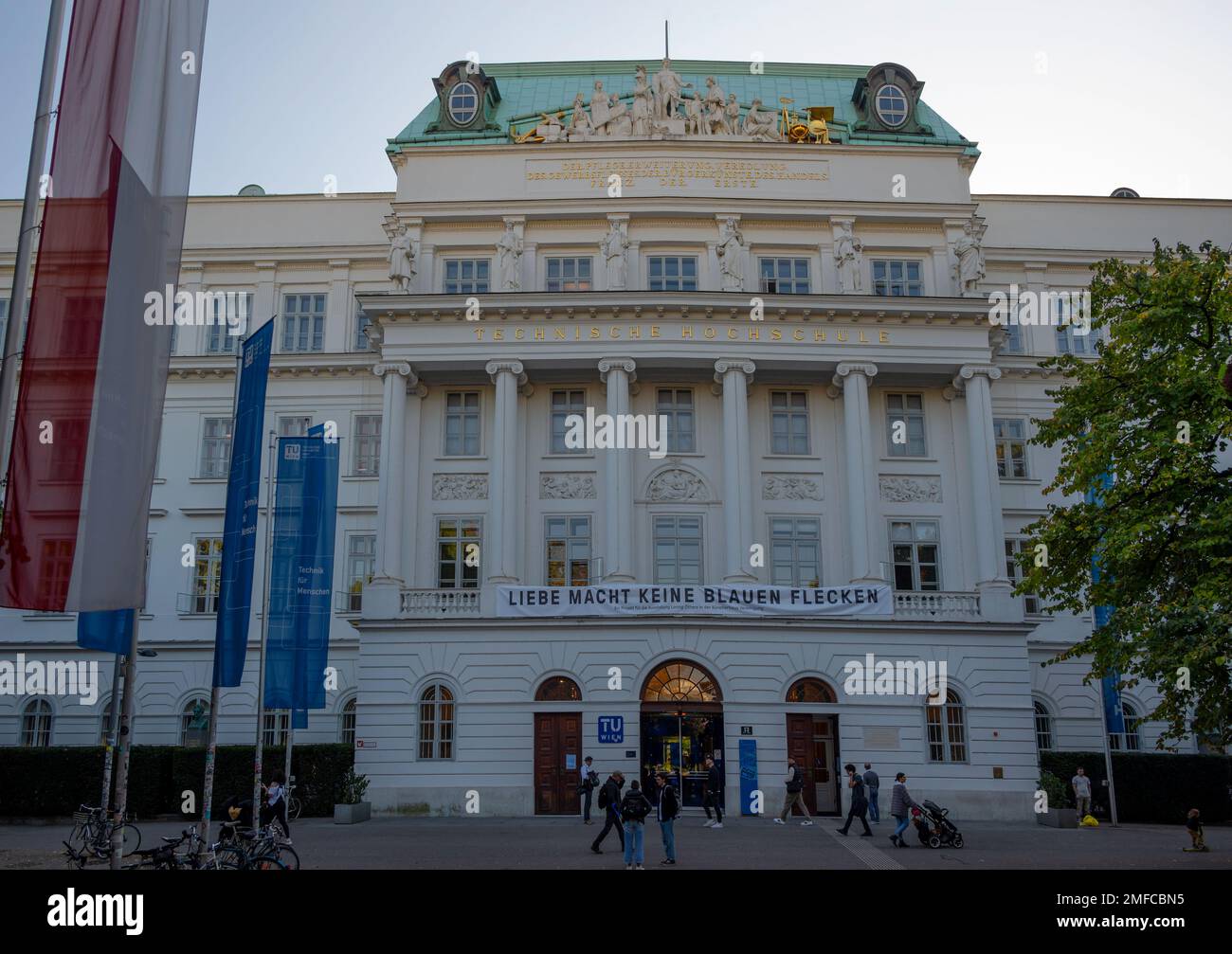 18th,oct,2022,Vienna,Austria. Exterior view of Technical University TU Wien building in Vienna ...