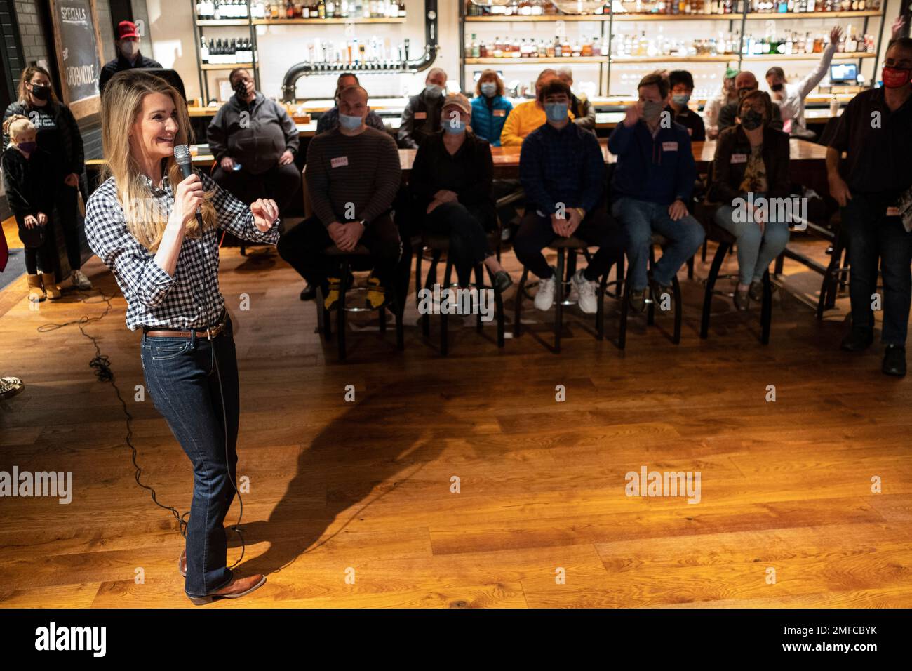 U.S. Sen. Kelly Loeffler, R-Ga., talks to supporters during a campaign ...