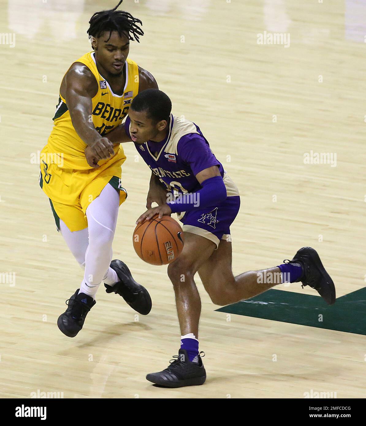 Alcorn State guard Byron Joshua (30) drives the ball against Baylor ...