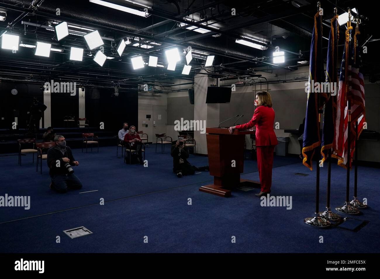 House Speaker Nancy Pelosi of Calif., speaks to the media, Wednesday ...