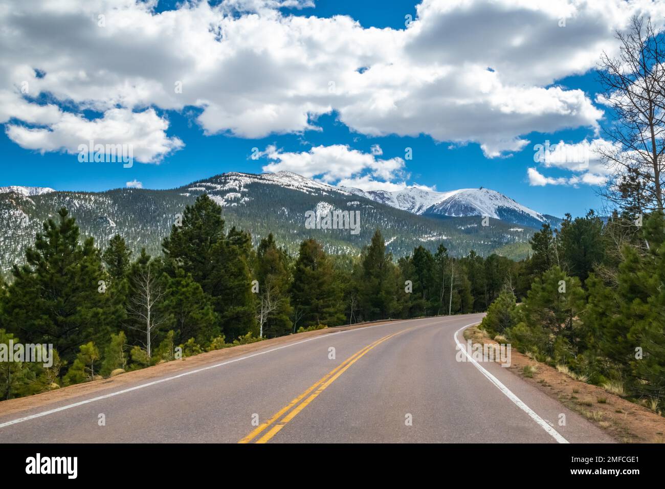 A long way down the road going to Colorado Springs, Colorado Stock ...