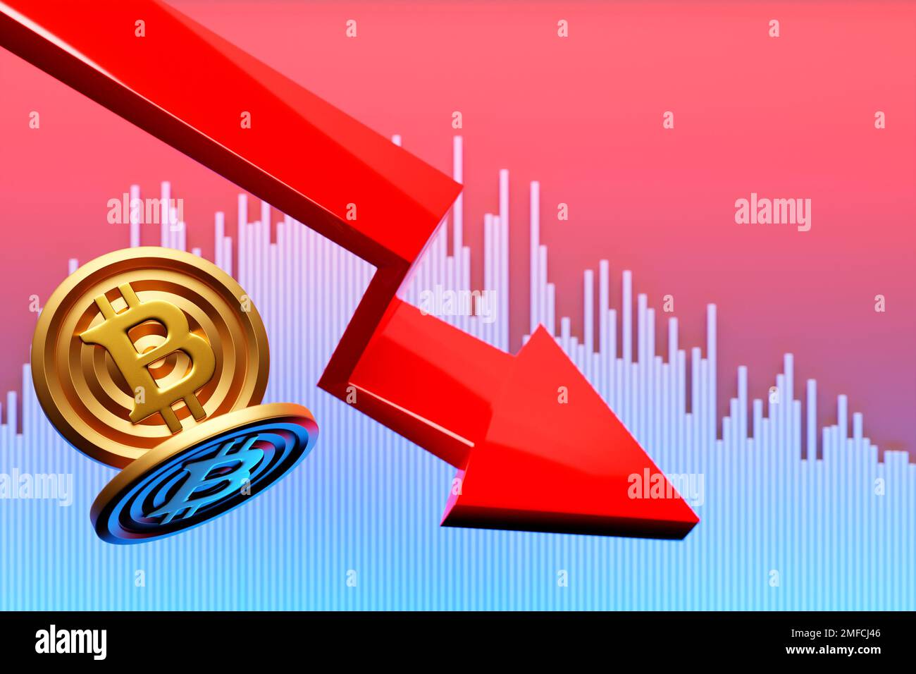 3d illustration A lot of bitcoins Cryptocurrency Gold Bitcoin BTC Bit ...