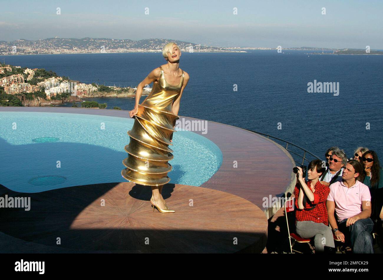 FILE - In this Oct.6, 2008 file photo, a model wears a creation by ...