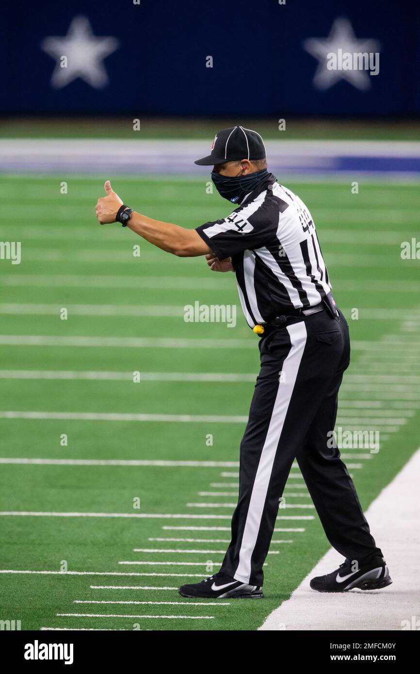 Line Judge Frank LeBlanc officiates during an NFL football game between ...