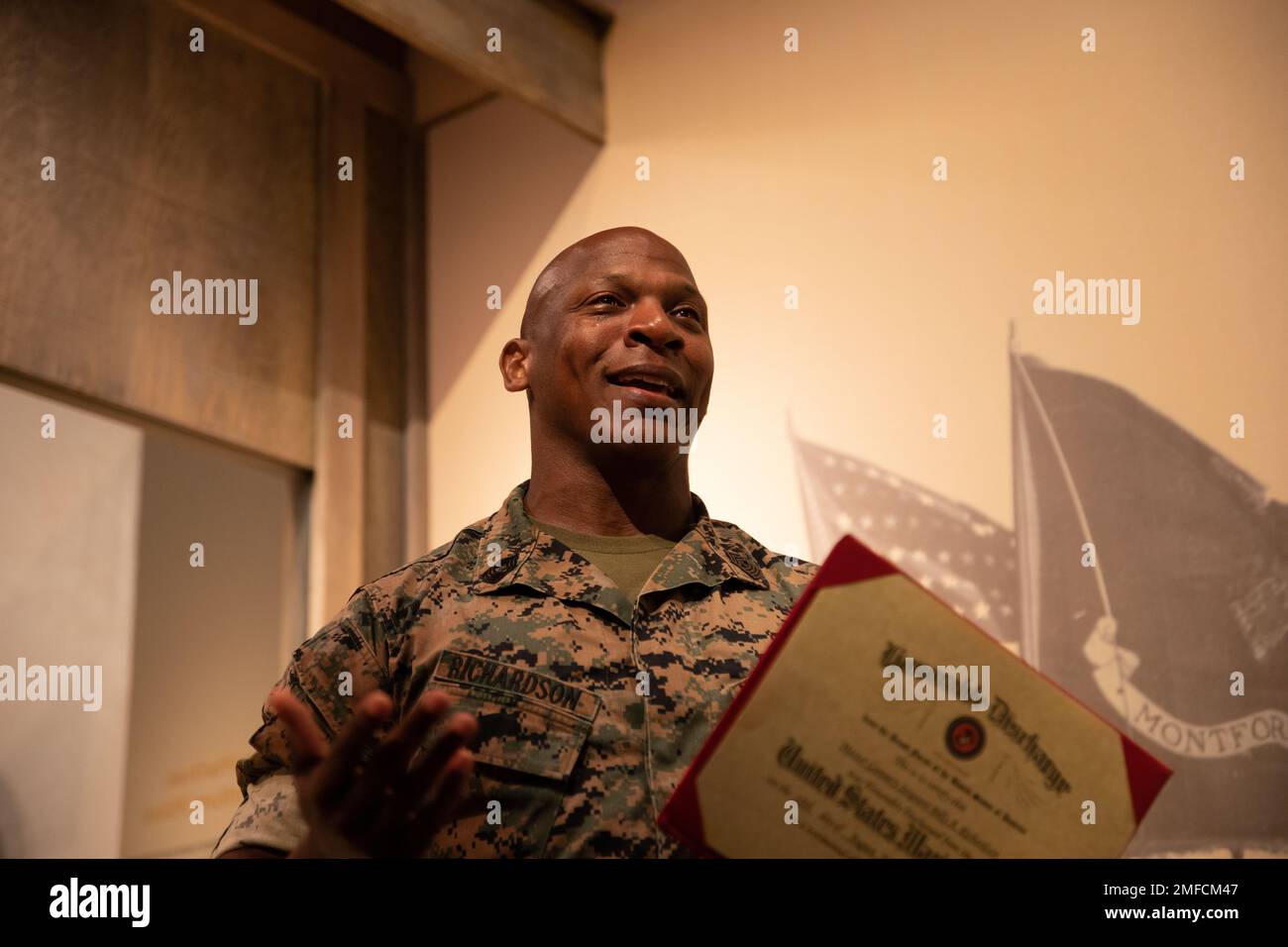 U.S. Marine Corps Master Gunnery Sgt. Billy Richardson, administrative ...