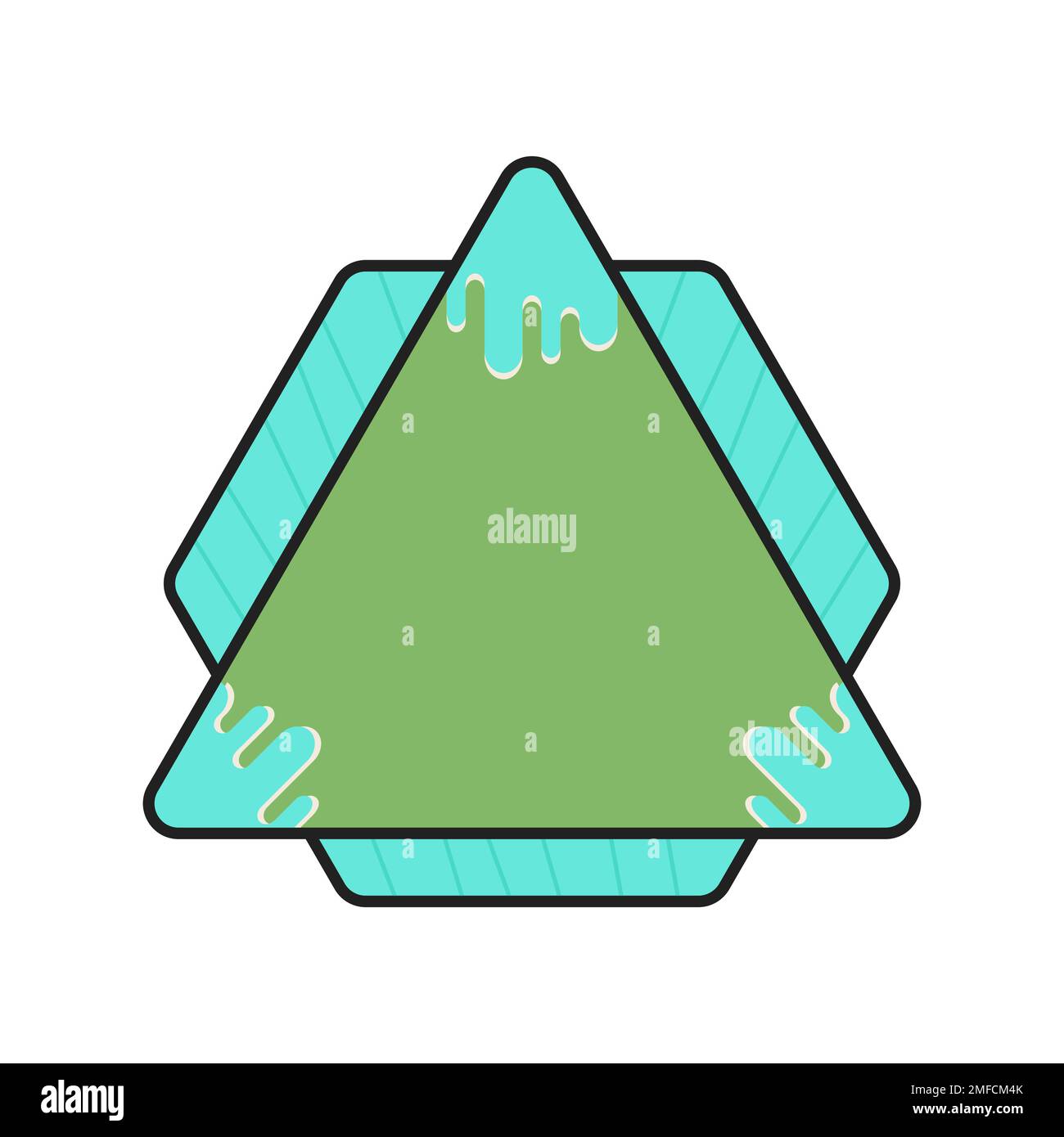 Blank Badge Triangle Shape Template in flat modern liquid style. Good ...