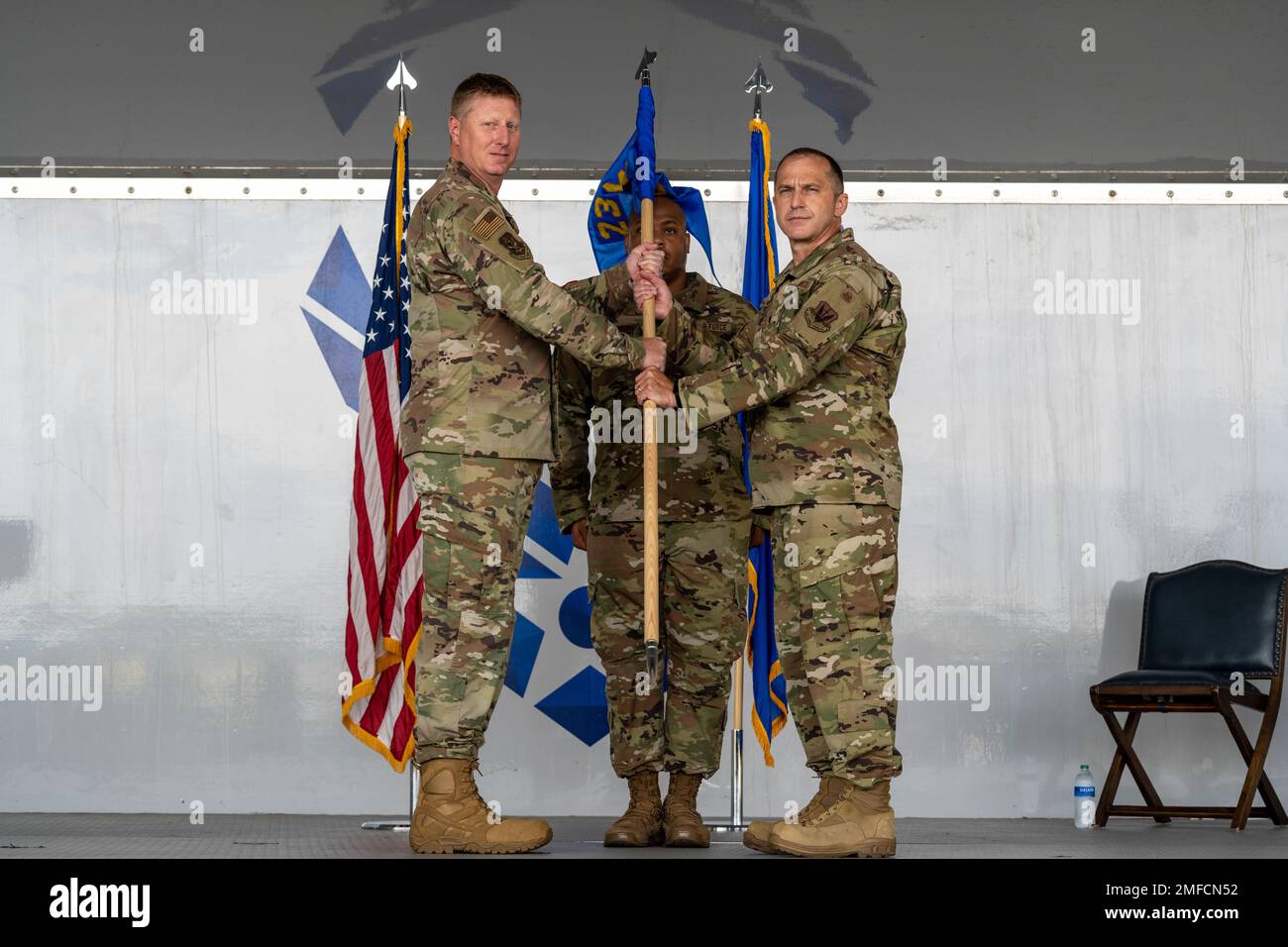 U.S. Air Force Lt. Col. Michael Maise, right, assumes command of the ...