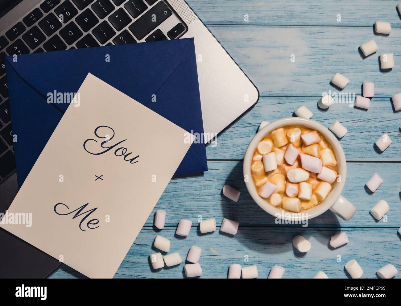 YOU plus ME text on valentine card inscription positive quote phrase ...