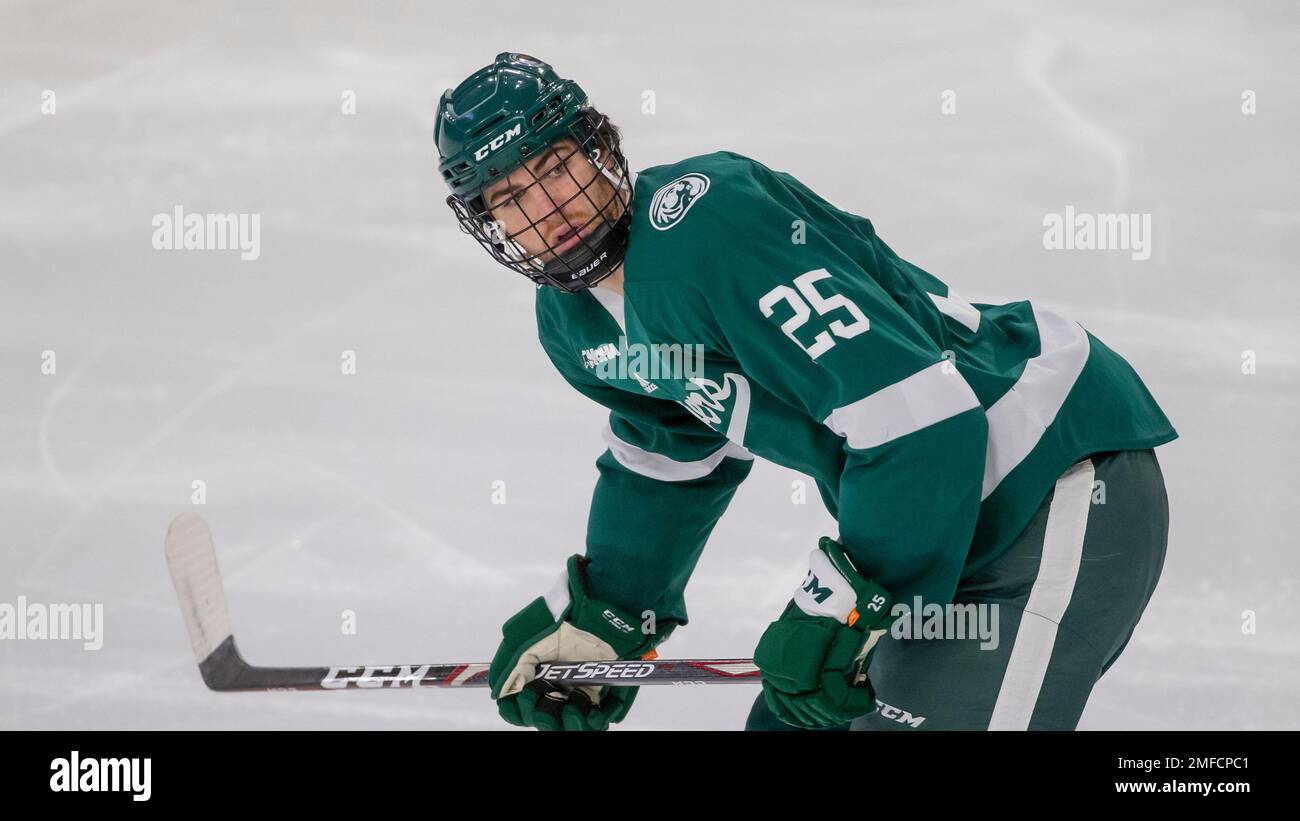 Bemidji State forward Alex Adams (25) skates against Minnesota State ...