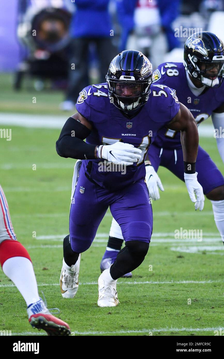Baltimore Ravens linebacker Tyus Bowser (54) in action during the ...