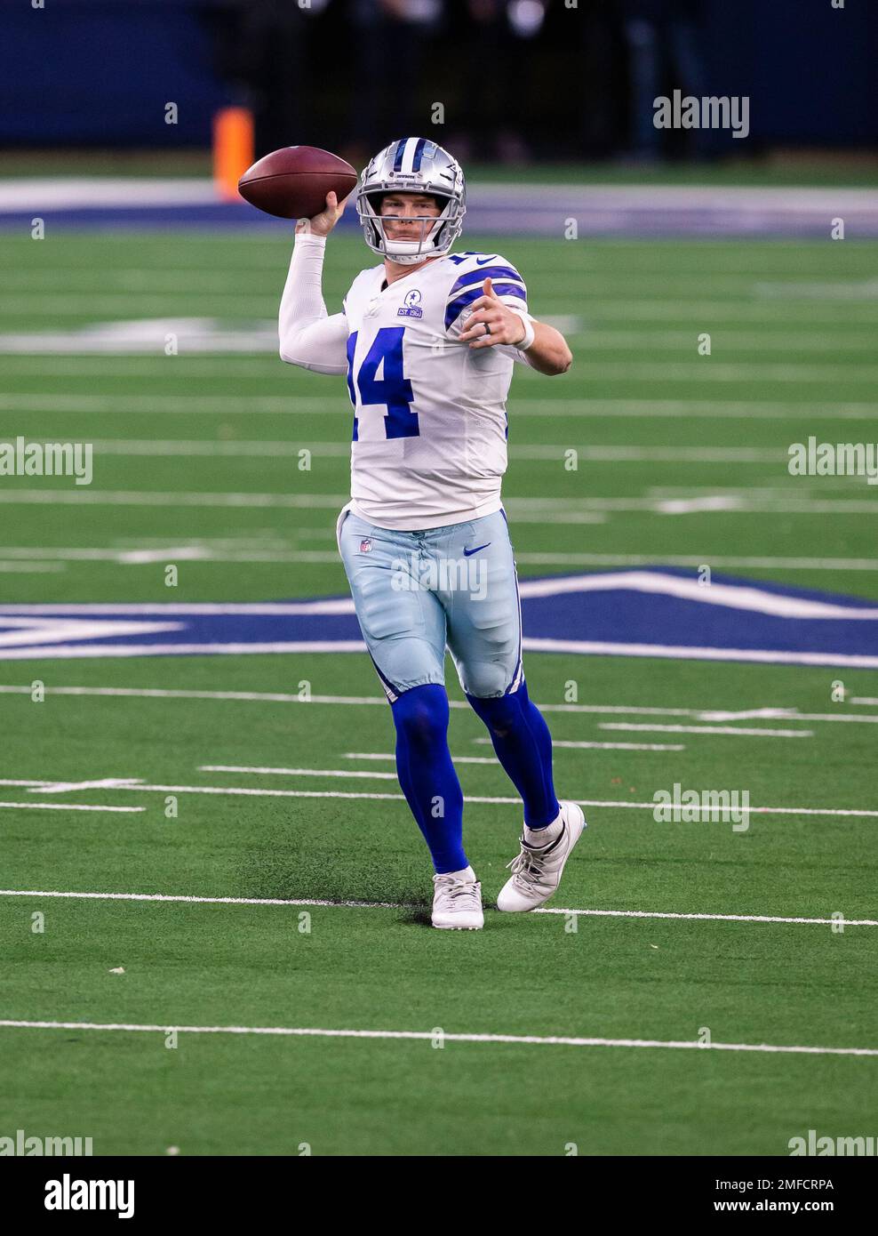 Dallas Cowboys quarterback Andy Dalton (14) during an NFL football game ...