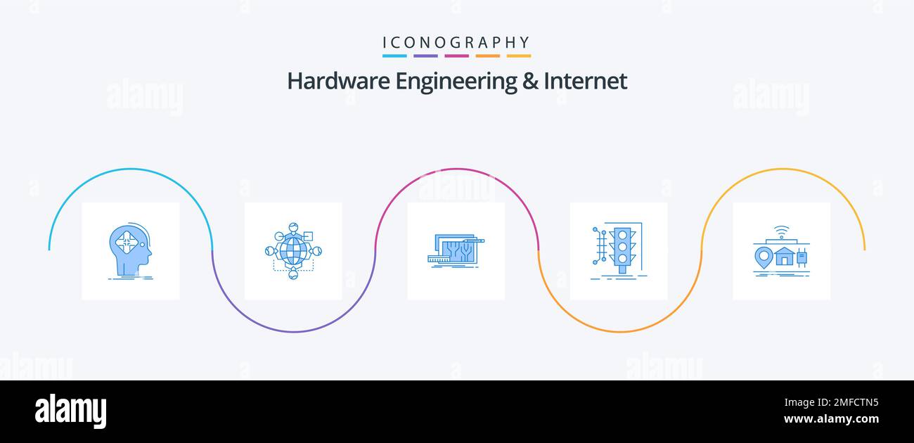 Hardware Engineering And Internet Blue 5 Icon Pack Including monitoring ...