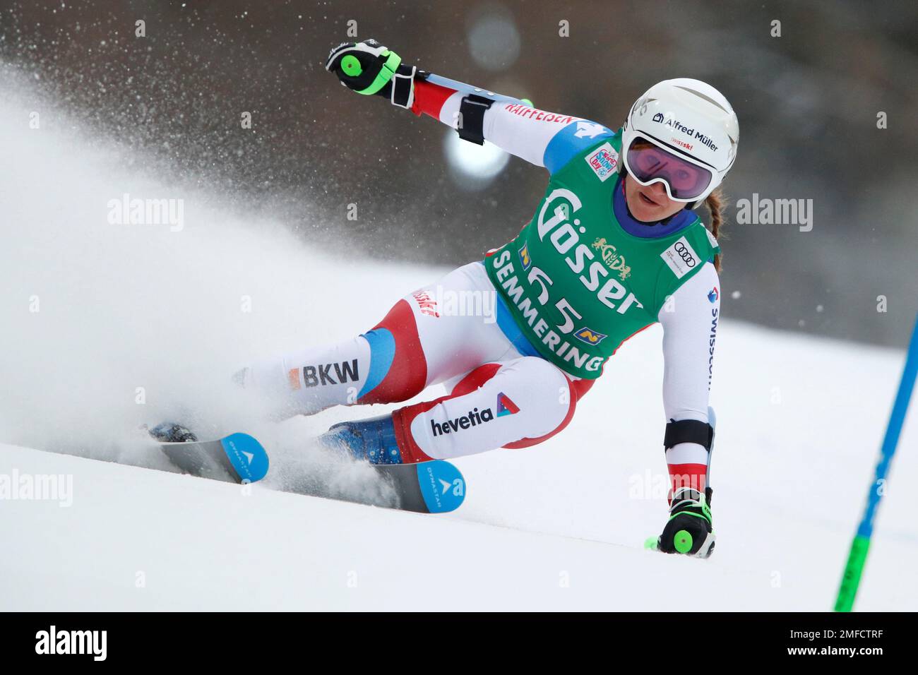 Switzerland's Priska Nufer speeds down the course during an alpine ski ...