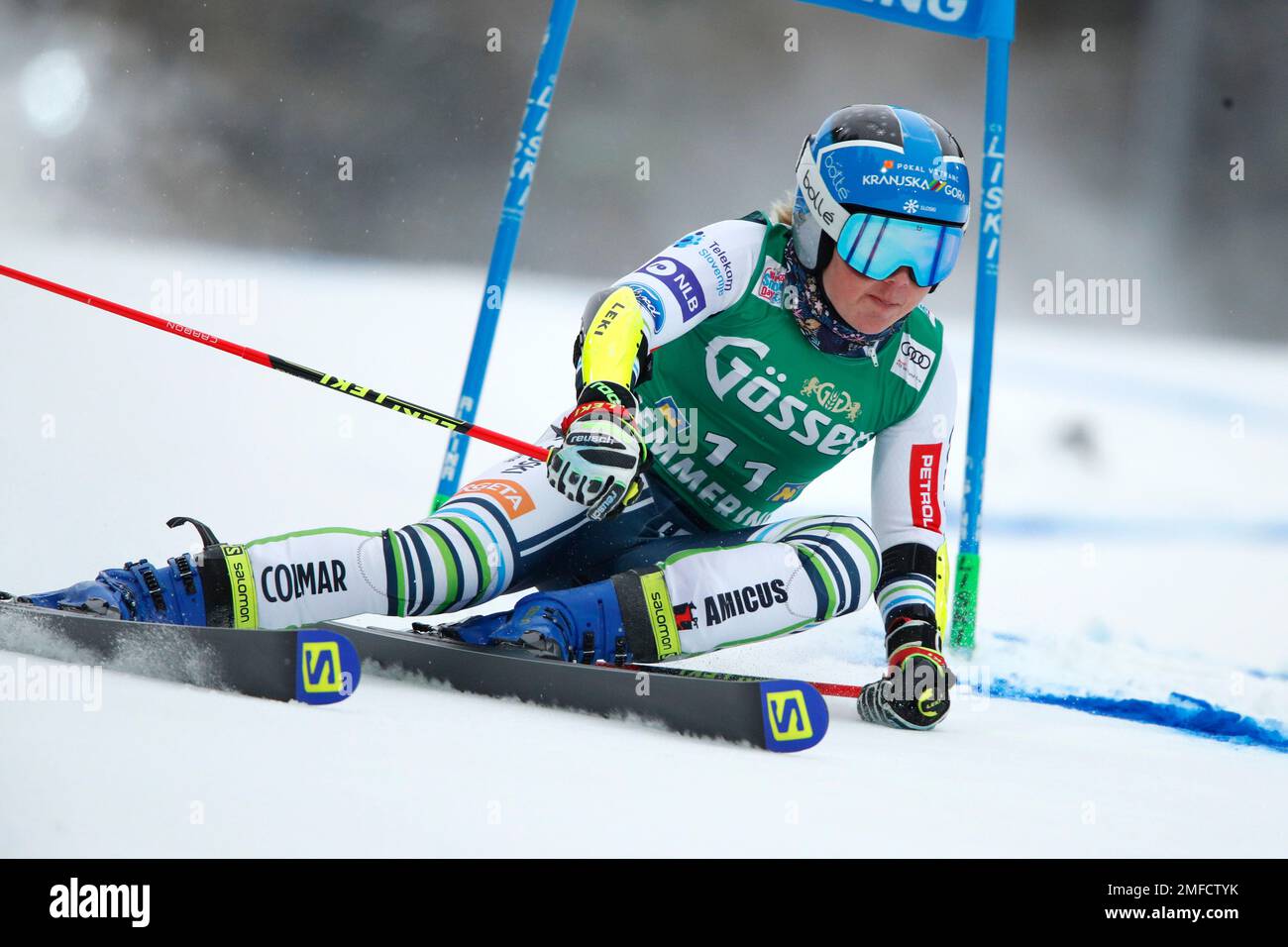 Slovenia's Meta Hrovat speeds down the course during an alpine ski ...