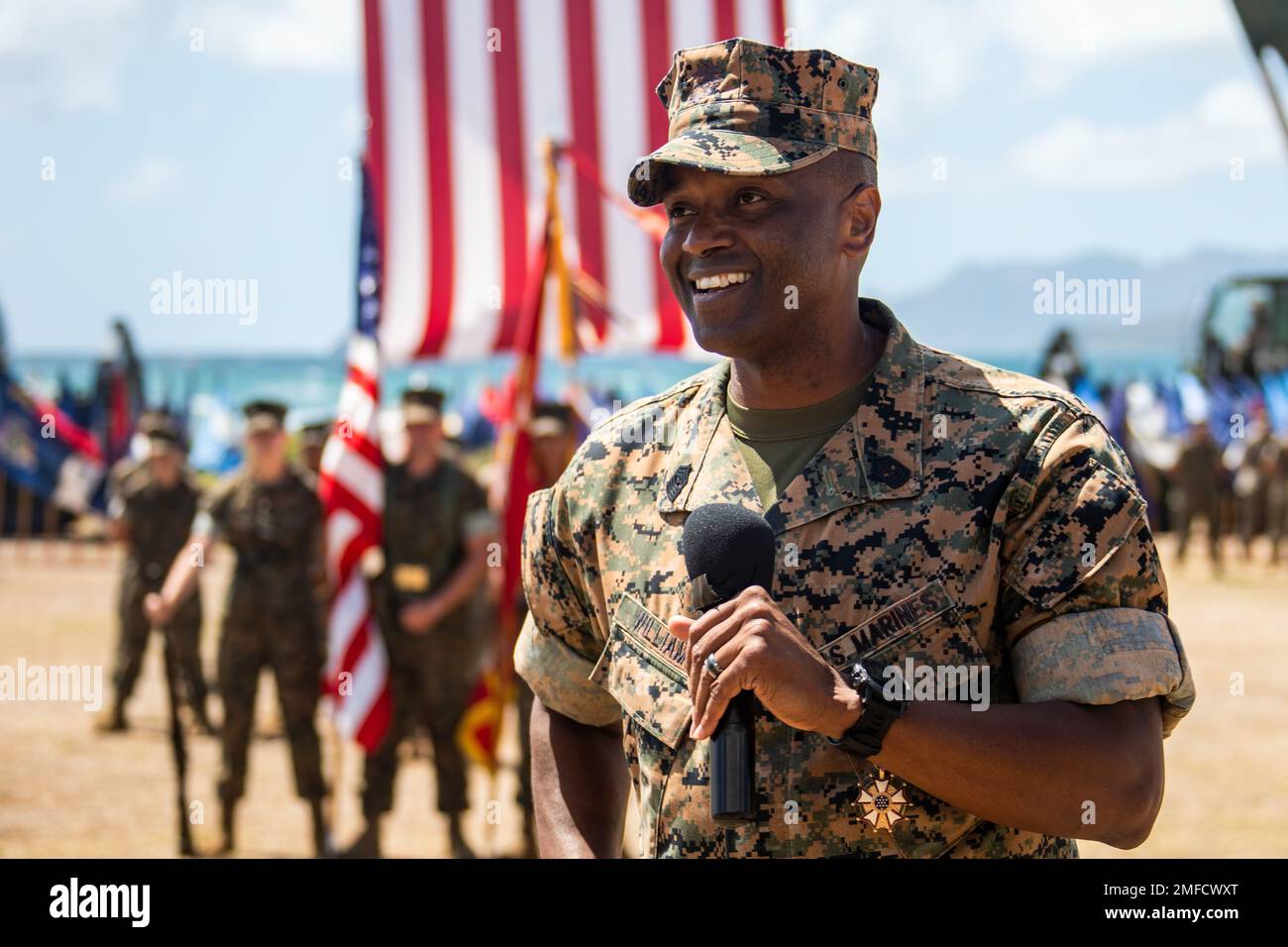 U.S. Marine Corps Sgt. Maj. Lester L. Williams, offgoing sergeant major ...