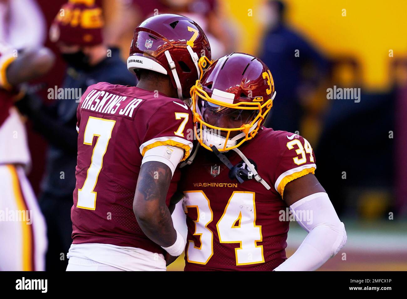 Washington Football Team quarterback Dwayne Haskins (7) and running ...