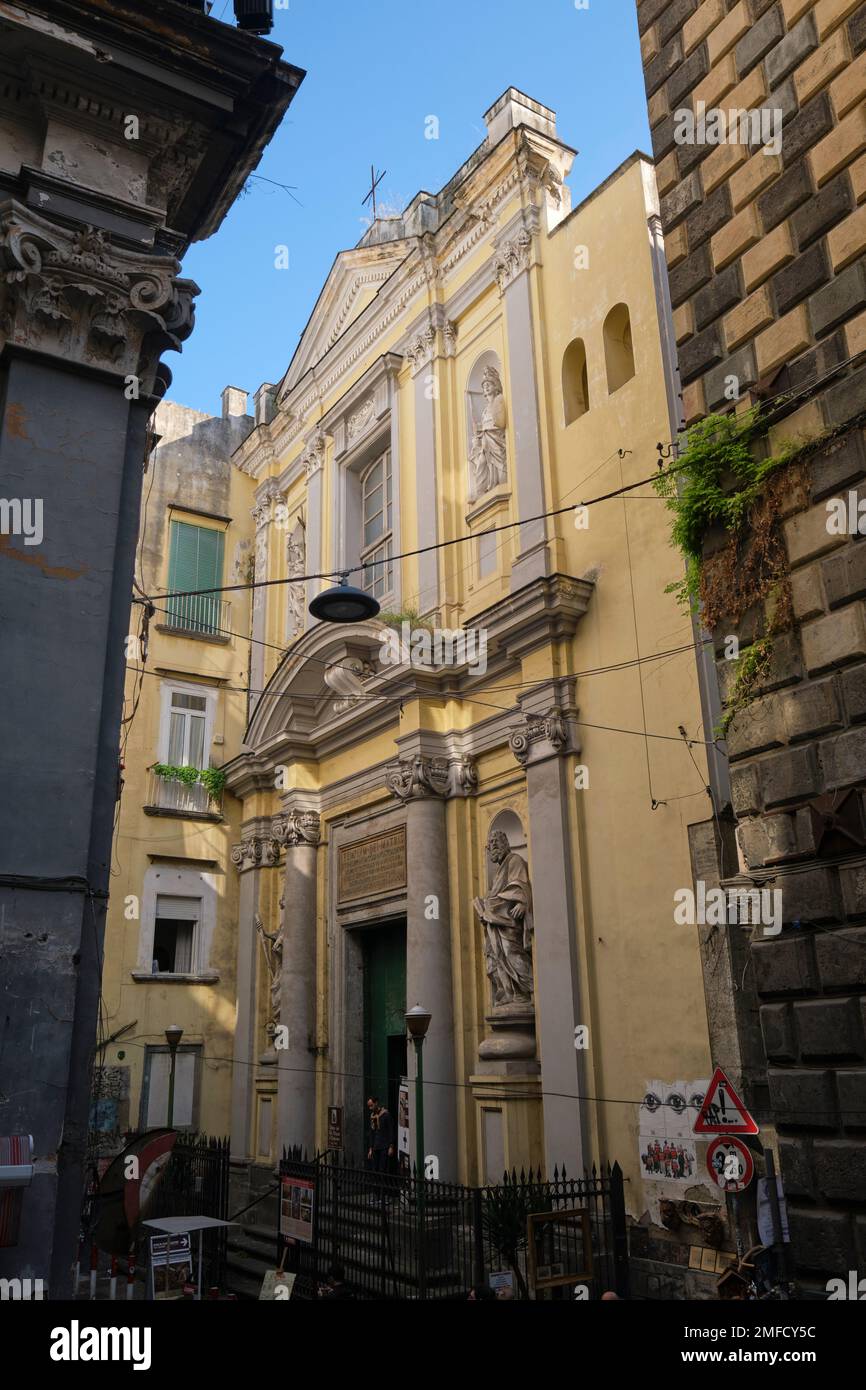 Exterior view of the small, yellow church in the Centro Historico ...