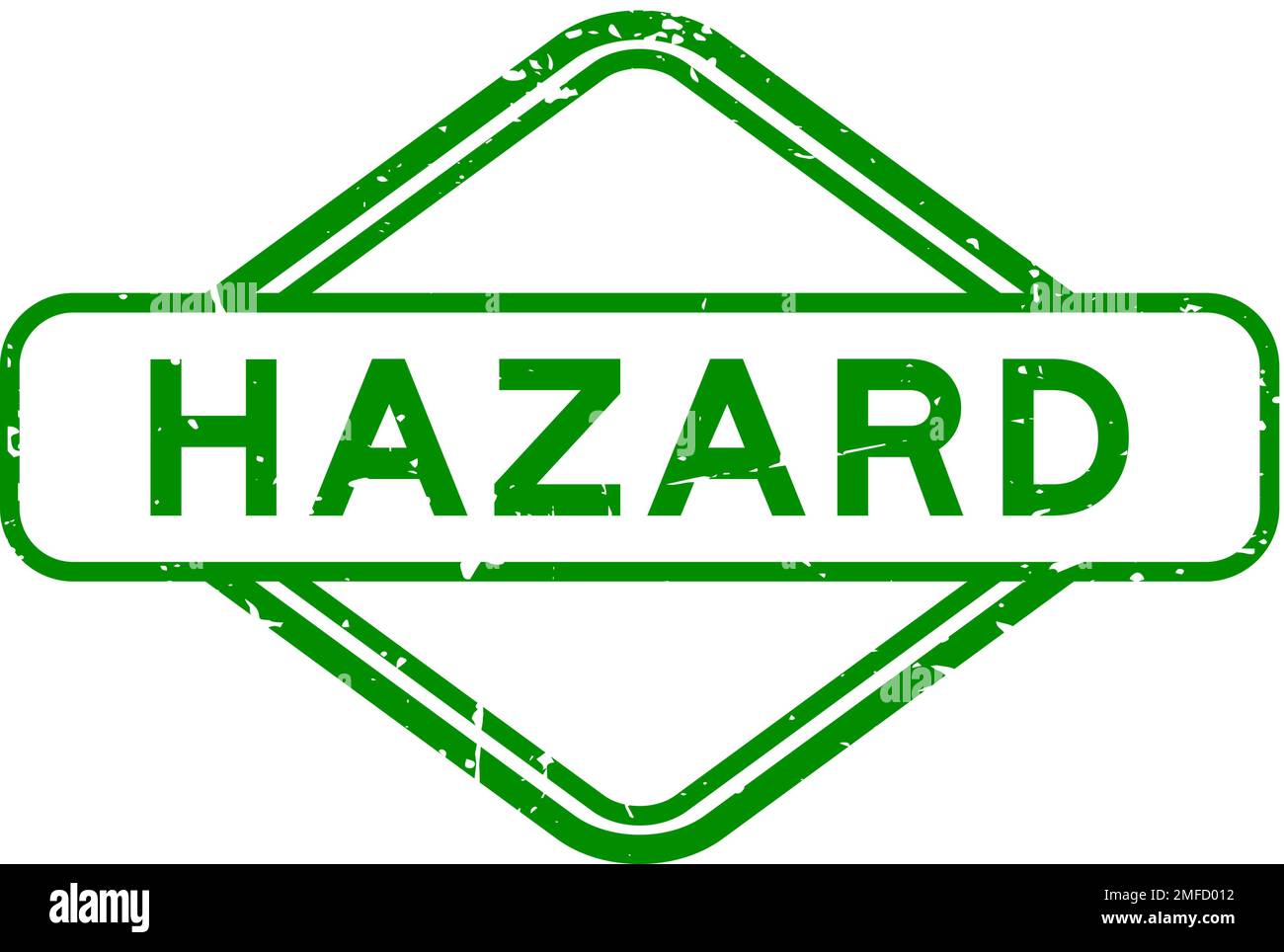 Grunge green hazard word rubber seal stamp on white background Stock ...
